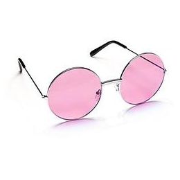 buttinette Brille "Hippie", 6 cm Ø, rosa