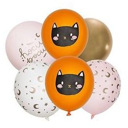 buttinette Luftballons "Halloween-Katze", 30 cm Ø, 6 Stück