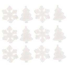 buttinette Styropor-Schneeflocke und -Baum, 12 Stück