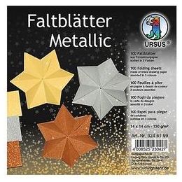 URSUS Faltblätter "Metallic", 14 x 14 cm, 100 Blatt