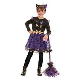 buttinette Kinderkleid "Katze", lila/schwarz