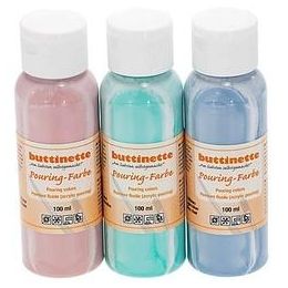 buttinette Pouring-Farben "Pastell", 3x 100 ml