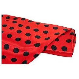 buttinette Satin Tupfen, rot/schwarz