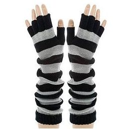buttinette Strick-Handschuhe, grau/schwarz, 40 cm
