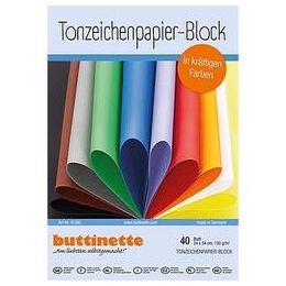 buttinette Tonzeichenpapier-Block, bunt, 24 x 34 cm, 40 Blatt