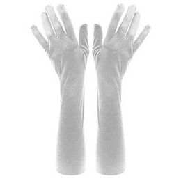 buttinette Satin-Handschuhe, silber, 55 cm