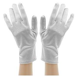 buttinette Satin-Handschuhe, silber, 23 cm