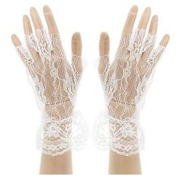buttinette Spitzen-Handschuhe, weiß