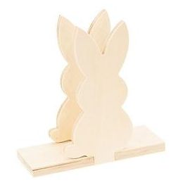 buttinette Serviettenhalter "Hase" aus Holz, 16 x 16 cm