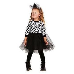 Exclusive Design by buttinette buttinette Kinderkleid "Zebra Gittchen", schwarz/weiß