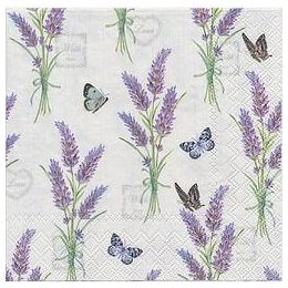 buttinette Servietten "Lavendel/Schmetterling", 33 x 33 cm, 20 Stück
