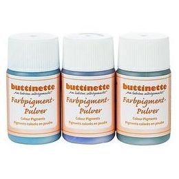 buttinette Farbpigment-Pulver, blautöne, 3x 20 ml