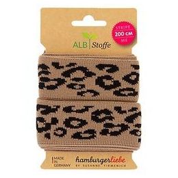 ALB Stoffe Albstoffe Bio-Band "Leopard", braun/schwarz, 2 m