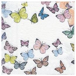 buttinette Papierservietten "Schmetterlinge pastell", 33 x 33 cm, 20 Stück