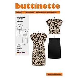 buttinette Schnitt "Kurzarm-Kleid & -Bluse mit Rock" für Damen