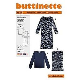 buttinette Schnitt "Langarm-Kleid & -Bluse/Rock" für Damen