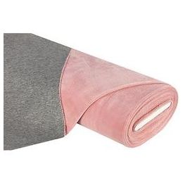 buttinette Alpenfleece "Bicolor", grau-melange/rosa