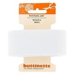 buttinette Gummiband "Breit-Elastik", weiß, Breite: 50 mm, Länge: 5 m