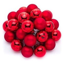 buttinette Weihnachtskugeln am Draht, rot, 2 cm Ø, 24 Stück