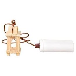 buttinette Batteriebetriebene Lampe aus Holz, 2,5 x 2,5 x 5,5 cm