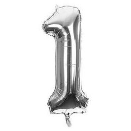 buttinette Folienballon "1", silber, 86 cm