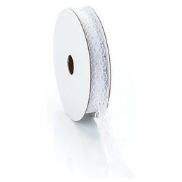 buttinette Spitzenband, weiß, 10 mm, 5 m