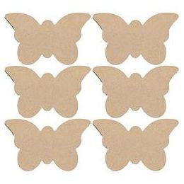 buttinette MDF-Schmetterlinge, 14 cm, 6 Stück