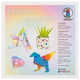 URSUS Faltblätter "Regenbogen", 15 x 15 cm, 120 Blatt