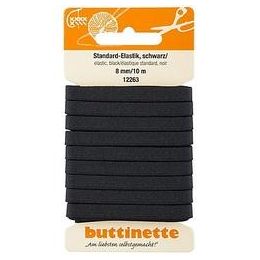 buttinette Gummiband "Standard-Elastik", schwarz, Breite: 8 mm, Länge: 10 m