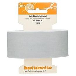 buttinette Gummiband "Breit-Elastik", hellgrau, Breite: 50 mm, Länge: 5 m