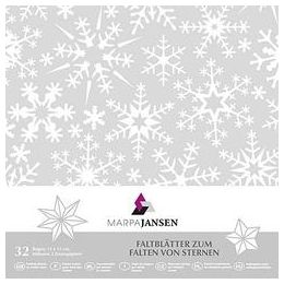 Marpa Jansen Transparentpapier-Faltblätter "Schneeflocke", 15 x 15 cm, 32 Blatt