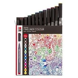 Marabu Graphix Fineliner Colour "Doodle Supreme", 12 Stifte