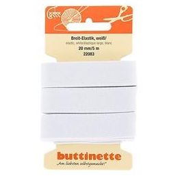 buttinette Gummiband "Breit-Elastik", weiß, Breite: 20 mm, Länge: 5 m