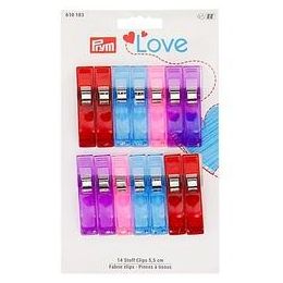 Prym Love Stoffklammern, bunt, Größe: 5,5 cm, Inhalt: 14 Stück