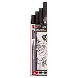 Marabu Graphix Fineliner, schwarz, 4 Stifte