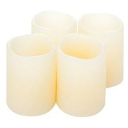 buttinette LED Kerzen aus Echtwachs, mit An- / Ausblasfunktion, creme, 6,5 x 5 cm