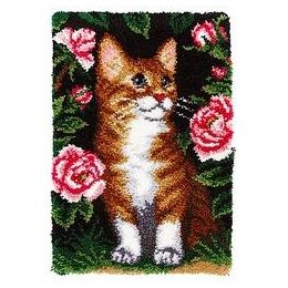 buttinette Knüpfteppich "Katze im Garten", 50 x 74,5 cm
