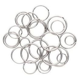 buttinette Schlüsselringe, silber, 15–30 mm Ø, 30 Stück