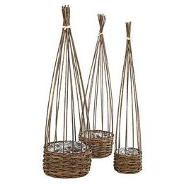 buttinette Weiden-Pflanzkörbe-Set, 60 cm, 63 cm und 66 cm, 3 Stück