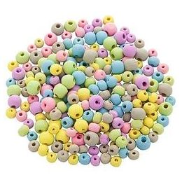 buttinette Holzperlen-Mix, pastell, 6–8 mm Ø, 50 g