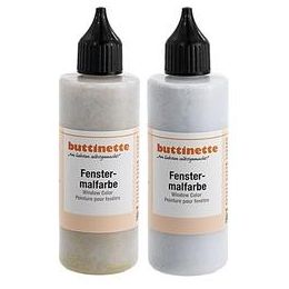 buttinette Glitter-Fensterfarbe in verschiedenen Farbtönen, 85 ml