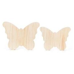 buttinette Schmetterlinge aus Holz, 30 cm und 24,5 cm, 2 Stück