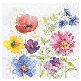 buttinette Papierservietten "Aquarellblumen", 33 x 33 cm, 20 Stück