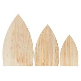 buttinette Dreiecke aus Holz, gerundet, 15 cm, 20 cm und 25 cm