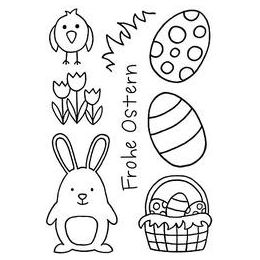 buttinette Clear Stempel-Set "Frohe Ostern"