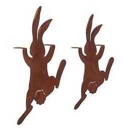 buttinette Kantenkletterer "Hasen" aus Metall, 20,5 und 25,5 cm, 2 Stück