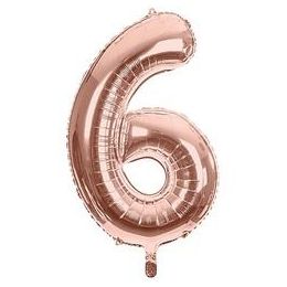 buttinette Folienballon "6", rosé, 86 cm