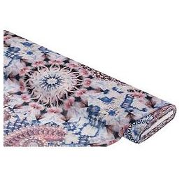 buttinette Chiffon "Ornamente Batik", blau/rosa