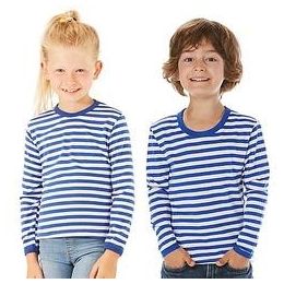 buttinette Langärmeliges Ringelshirt "Blue Stripes" für Kinder