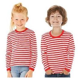 buttinette Langärmeliges Ringelshirt "Red Stripes" für Kinder